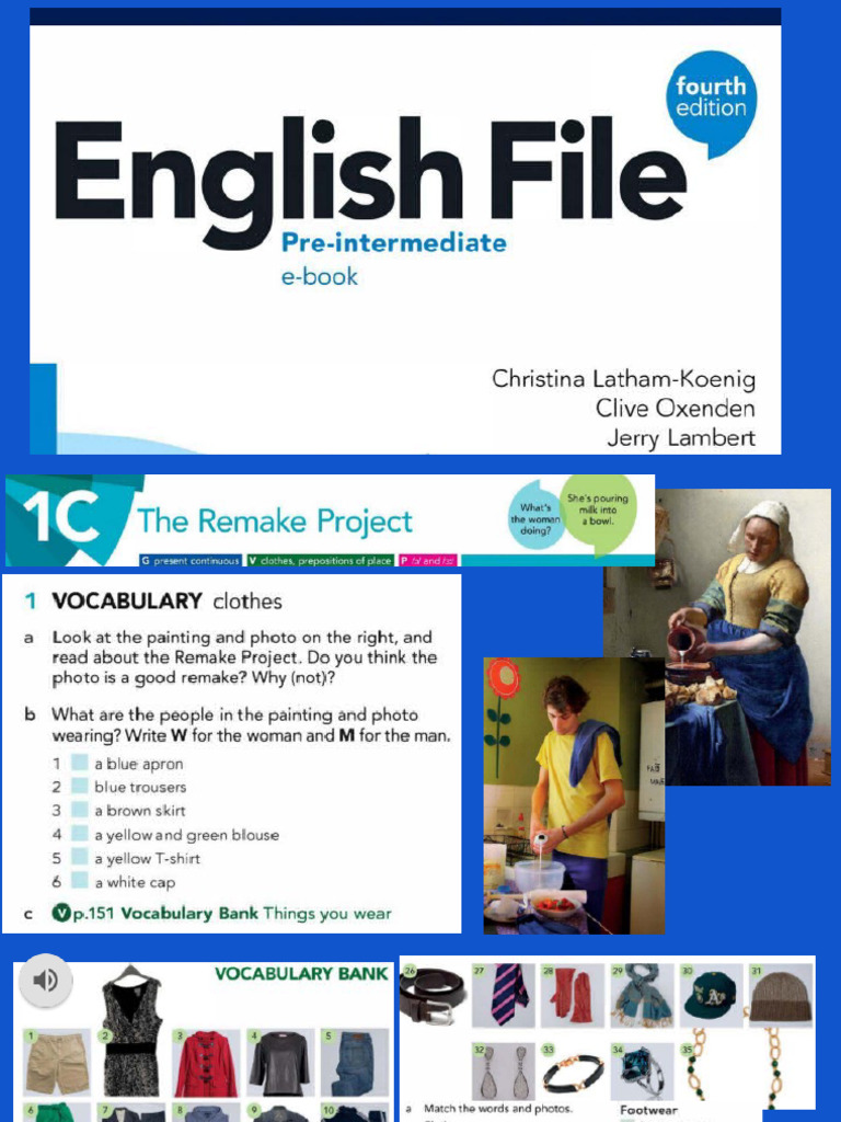 _English File Pre- Int SB Lessons 1C+WB +2A | PDF
