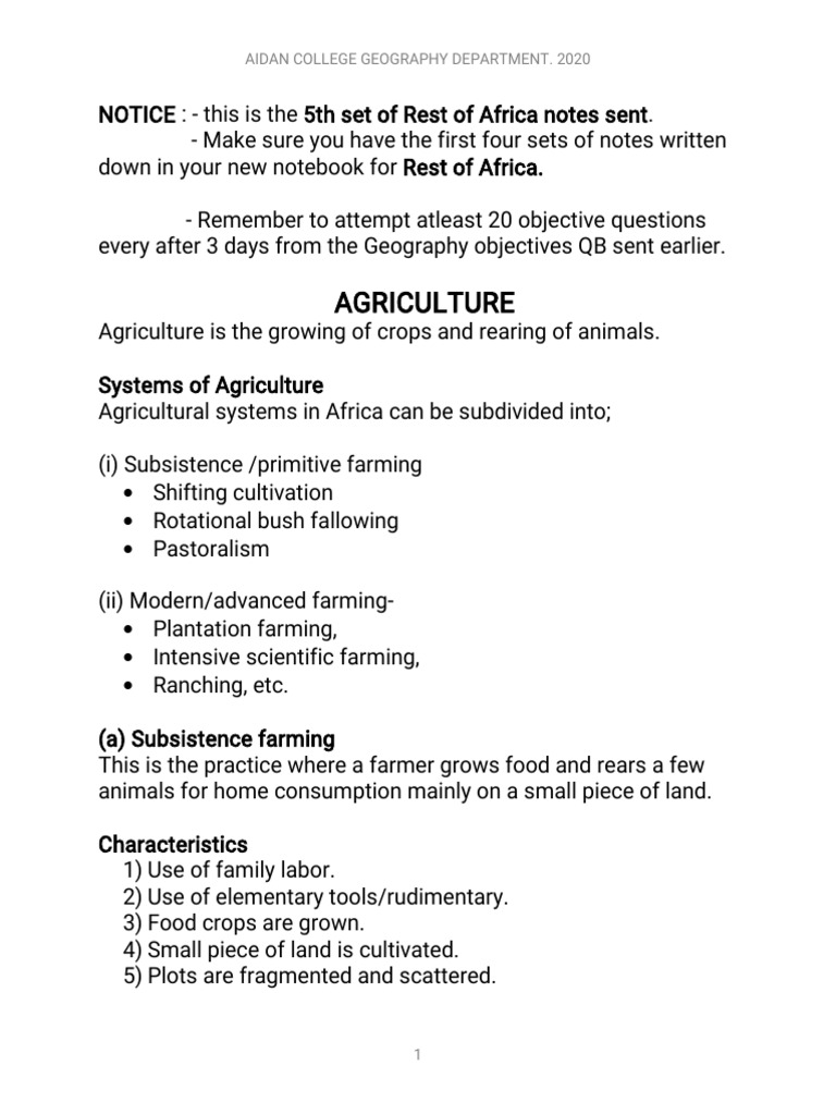 s. 3 Geog Afr. Set.5(1) | PDF | Agriculture | Sugarcane