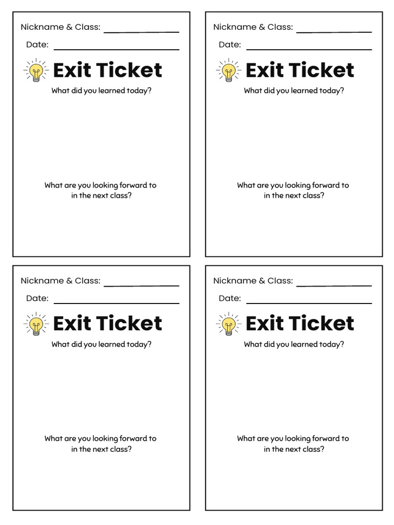 Exit Ticket | PDF