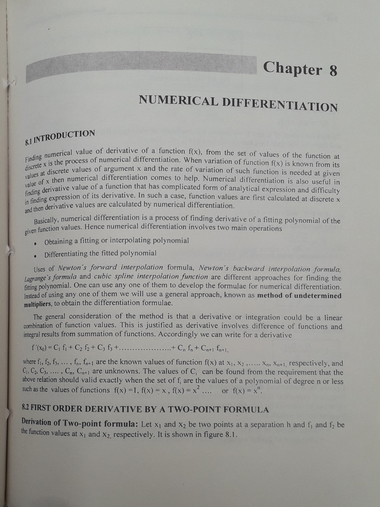 Ch8 Numerical Differentiation | PDF