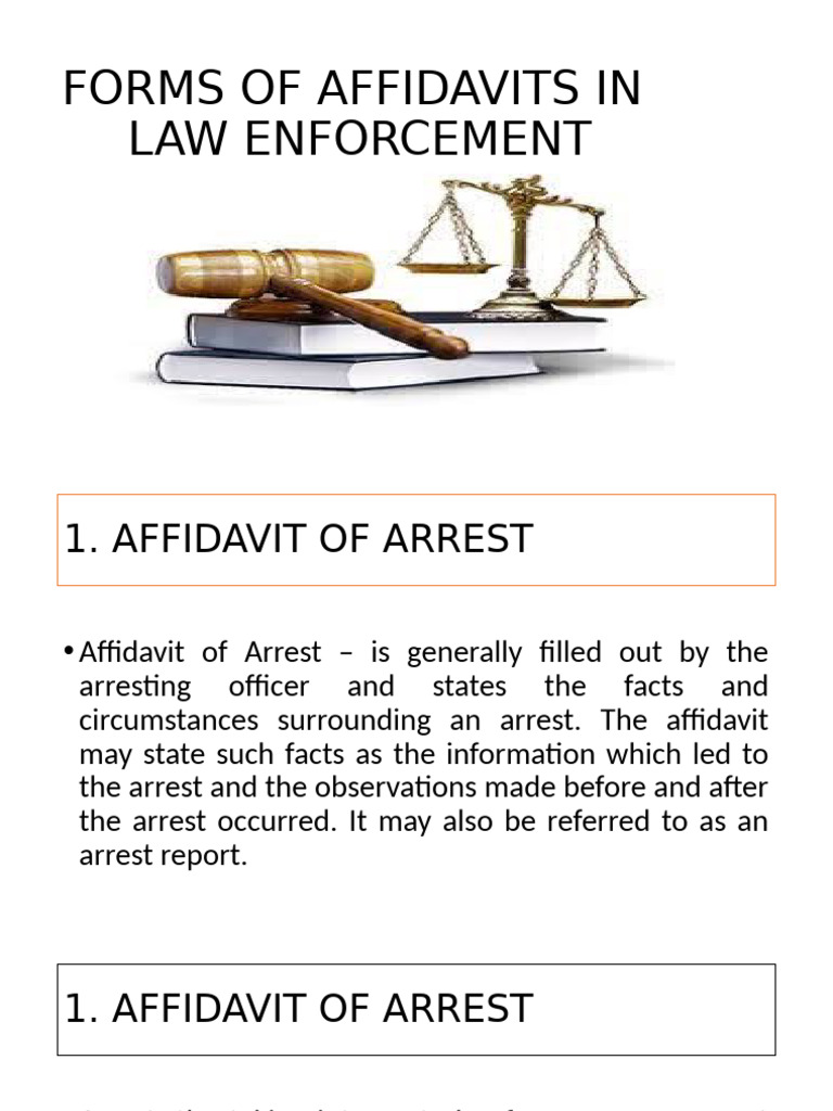 Forms of Affidavits in Law Enforcement 1 1 1 | PDF | Affidavit | Deposition (Law)
