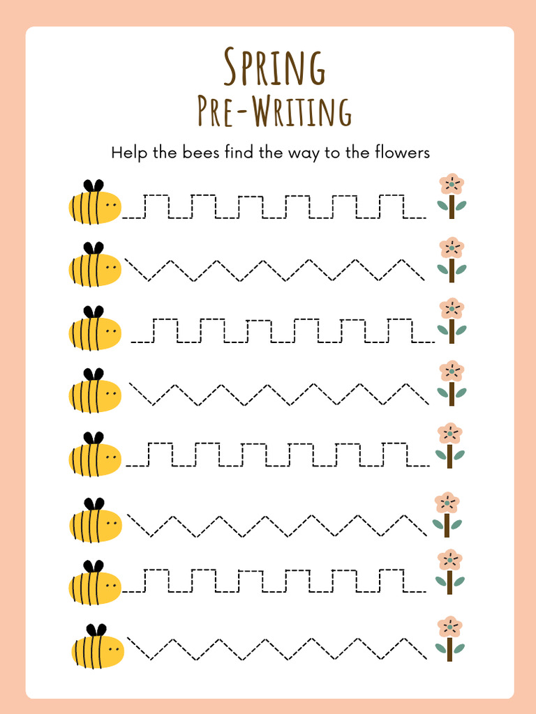 Orange Cute Spring Pre-Writing Activity Worksheet - 20250422 - 233440 ...