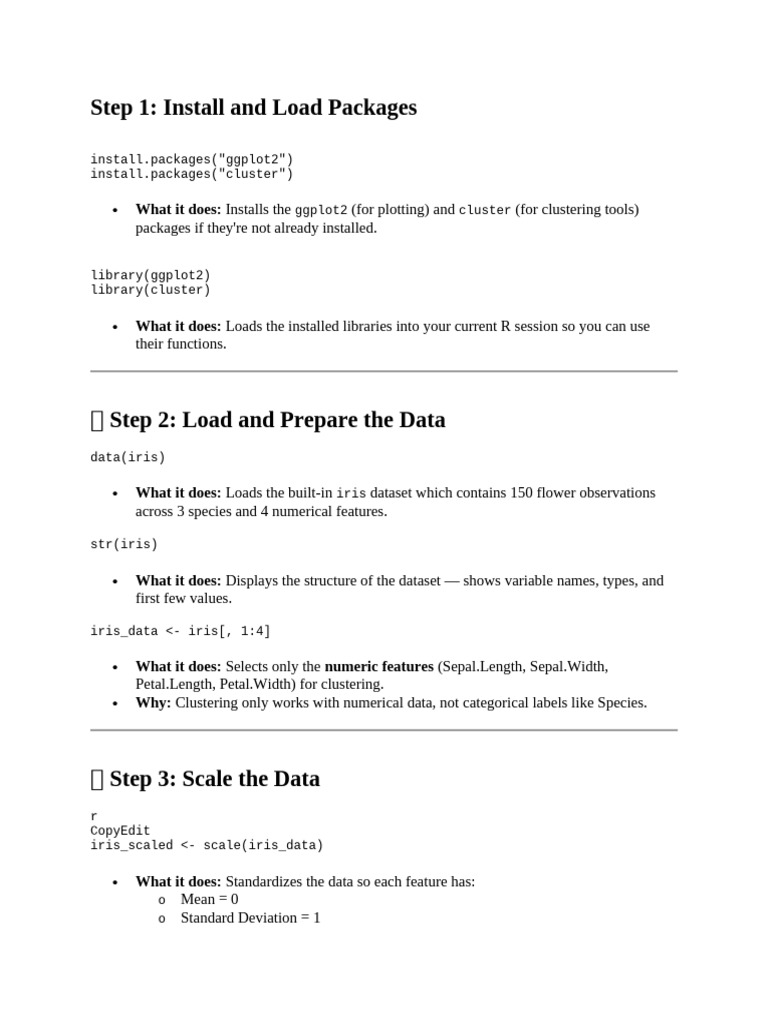 K-Means Cluter Analysis For IRIS Data Frame in R | PDF | Computing | Applied Mathematics