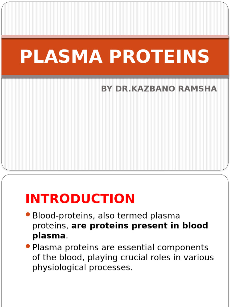 Plasma Proteins | PDF
