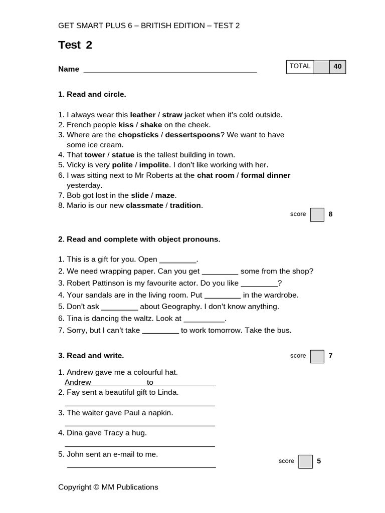 Get Smart Plus 6 Test 2 PDF | PDF | Independence Day (United States)