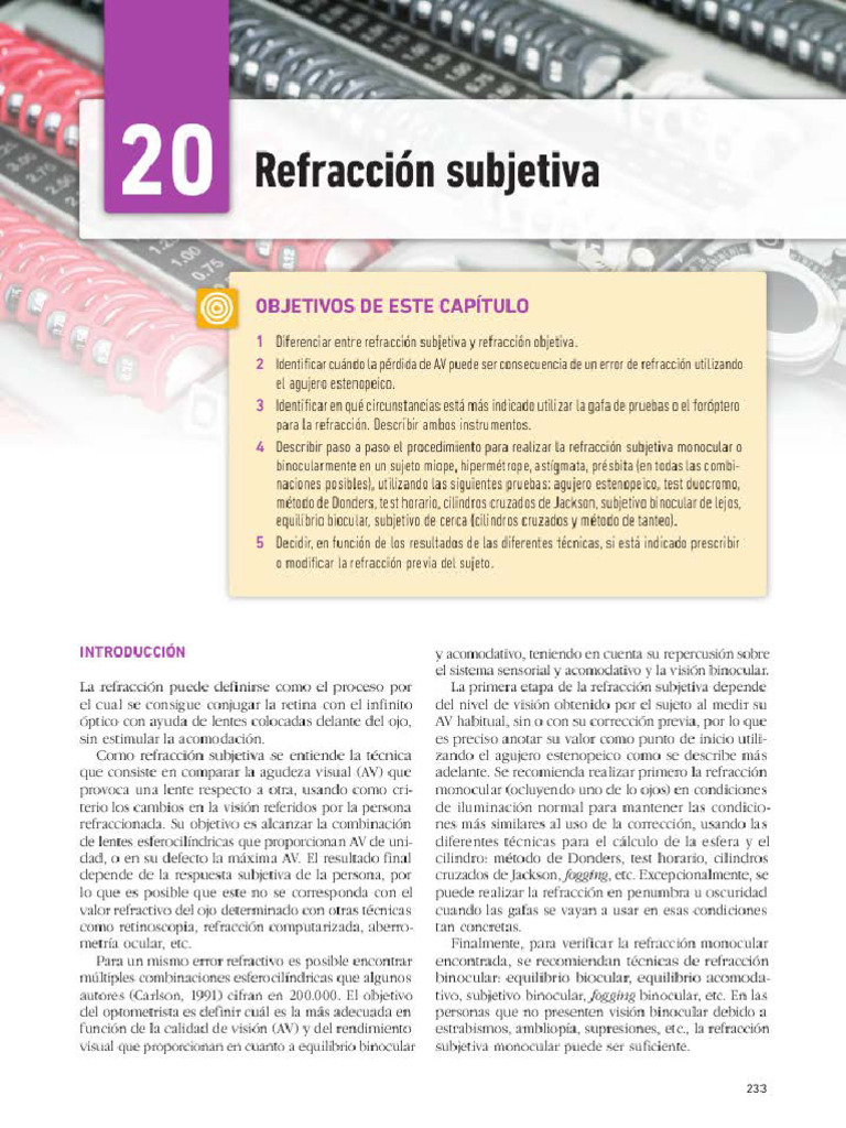 SUBJETIVO DX Refractivo | PDF