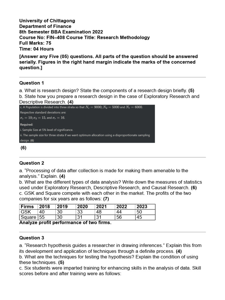BBA Research Methodology Exam 2022 | PDF | Regression Analysis ...