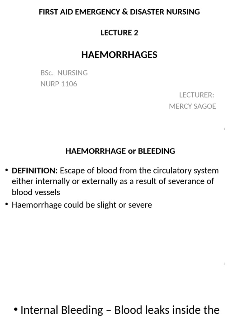 Understanding Hemorrhage Types and Management | PDF | Bleeding | Blood