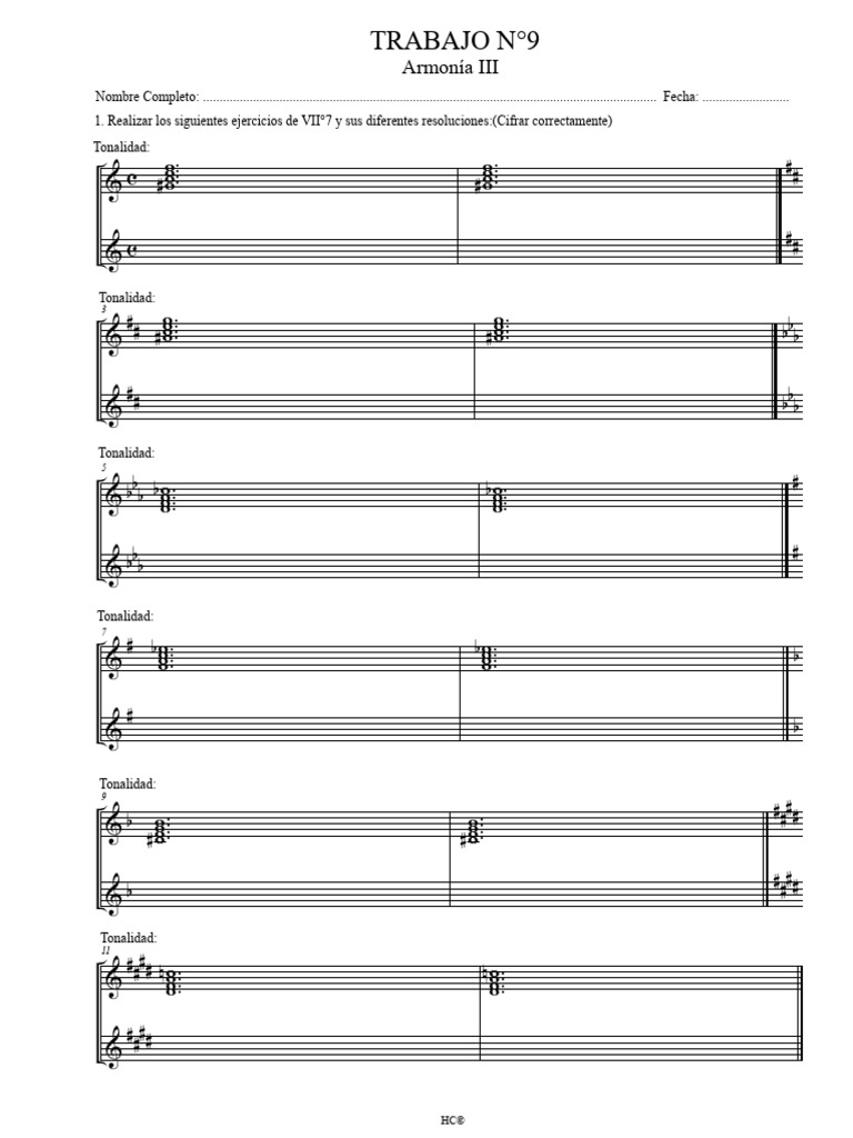 Trabajo 9 - Armon-A III - HC | PDF | Armonía | Elementos de la música