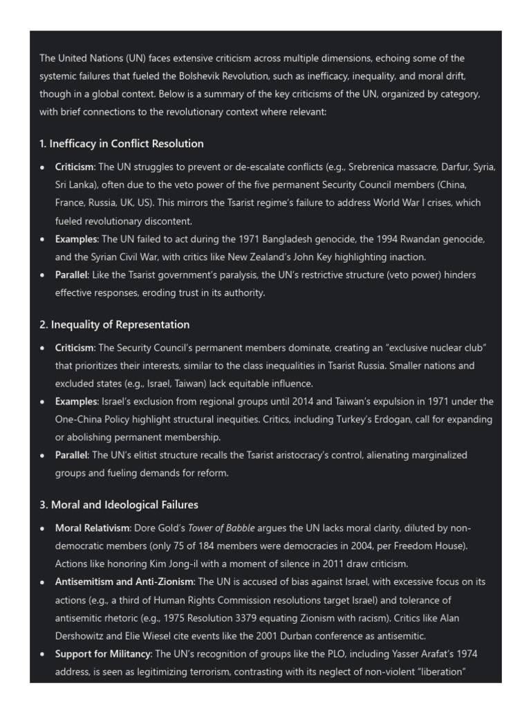 Causes of Failure of UNO | PDF | United Nations | International Relations