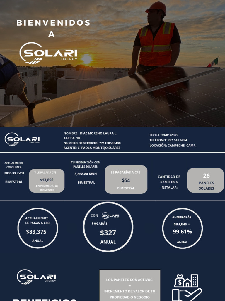 Solari Energy - Propuesta Solar - Fide | PDF | Fotovoltaica | Panel solar