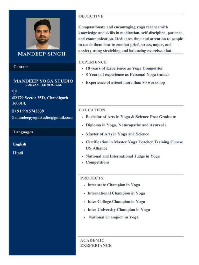 Mandeep Singh CVV | PDF