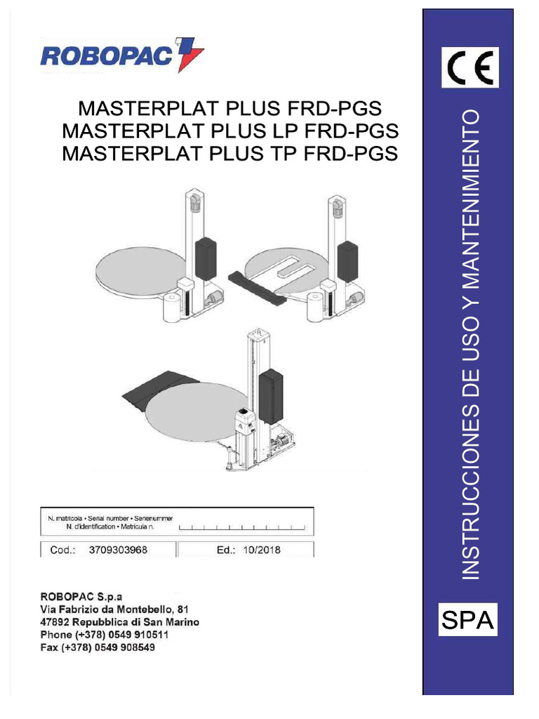 PDF Manual Uso Emplayadora Robopac Pgs - Compress | PDF | Valores | Información