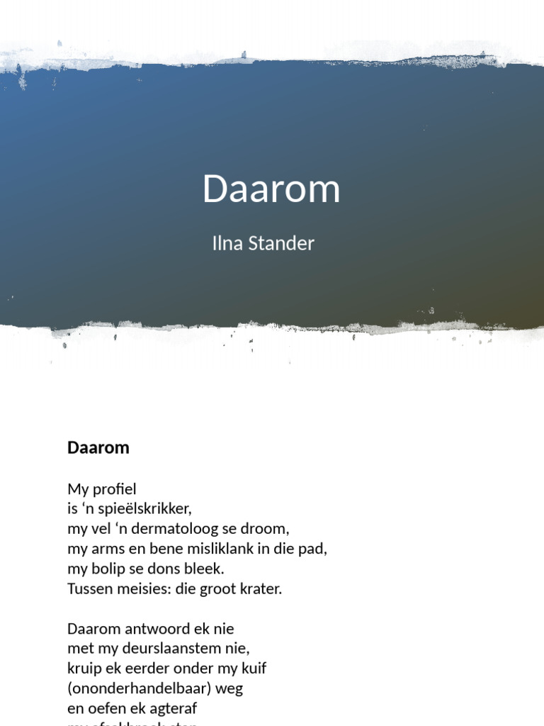 2020 Daarom - Ilna Stander | PDF