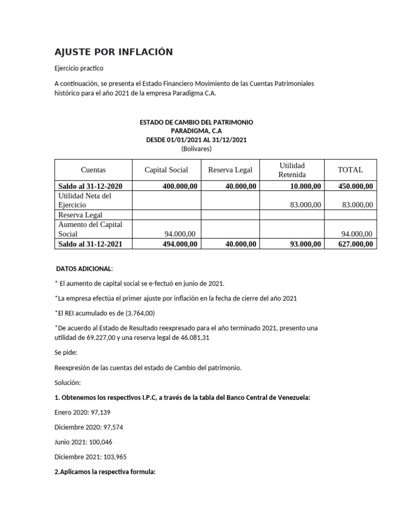 Ajuste Por Inflación | PDF | Inflación | Compartir (Finanzas)