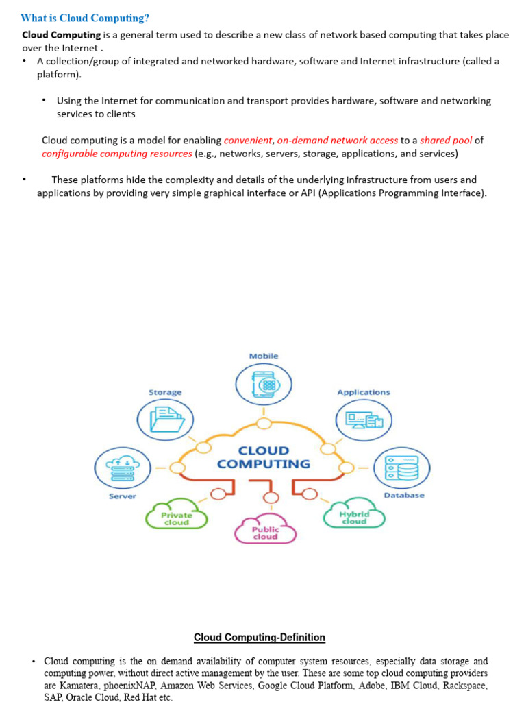 IV Btech Cloud Technologies Unit 1 | PDF | Cloud Computing | Software As A Service