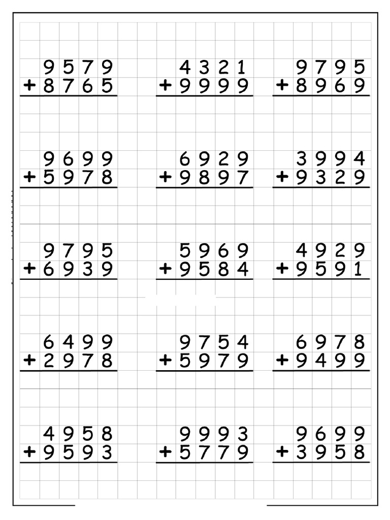 4D R Addition WS 1 | PDF