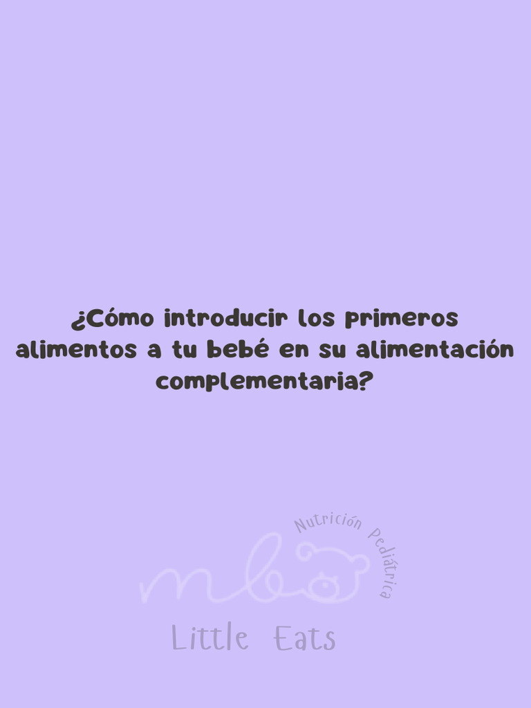 Guía de Alimentación Complementaria | PDF | Alimentos | Fruta