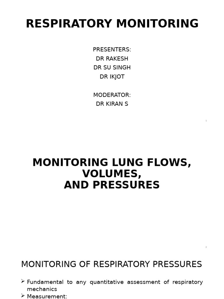 Respiratory Monitoring Techniques Overview | PDF | Respiratory Tract ...