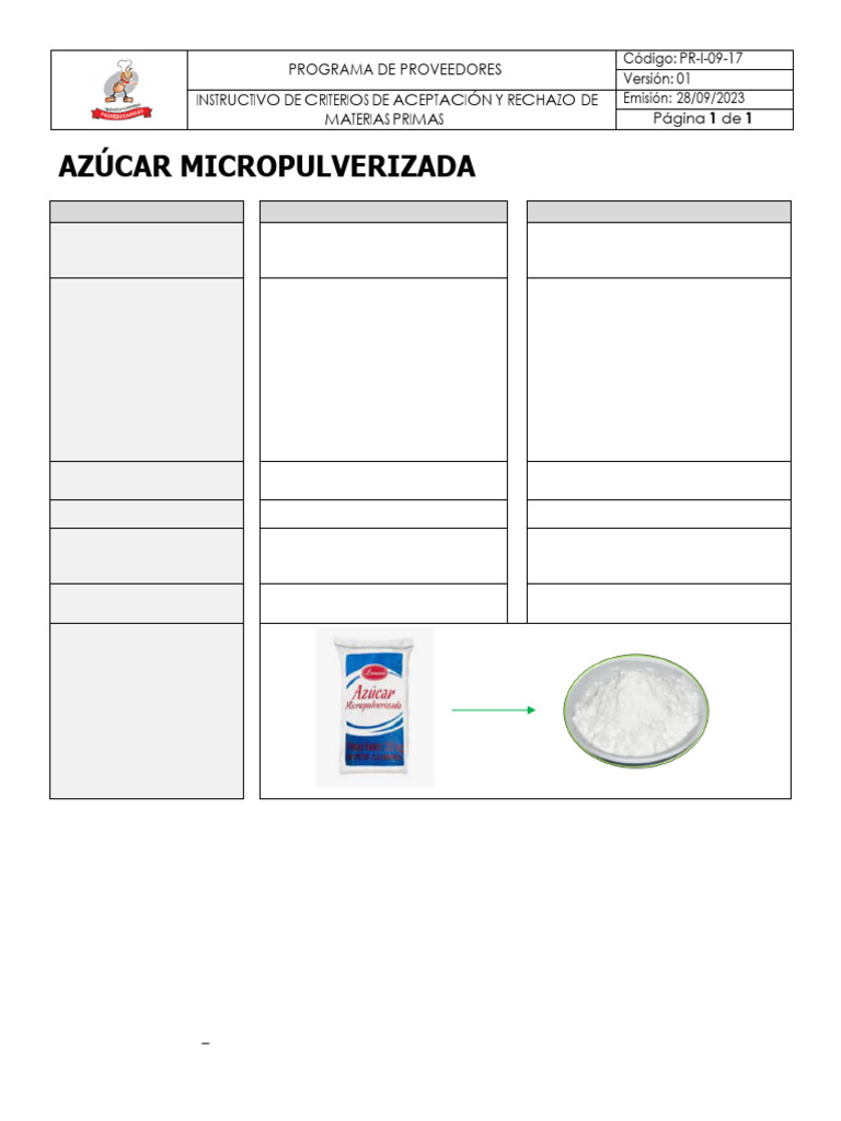 17 - Car Azúcar Micropulverizada | PDF
