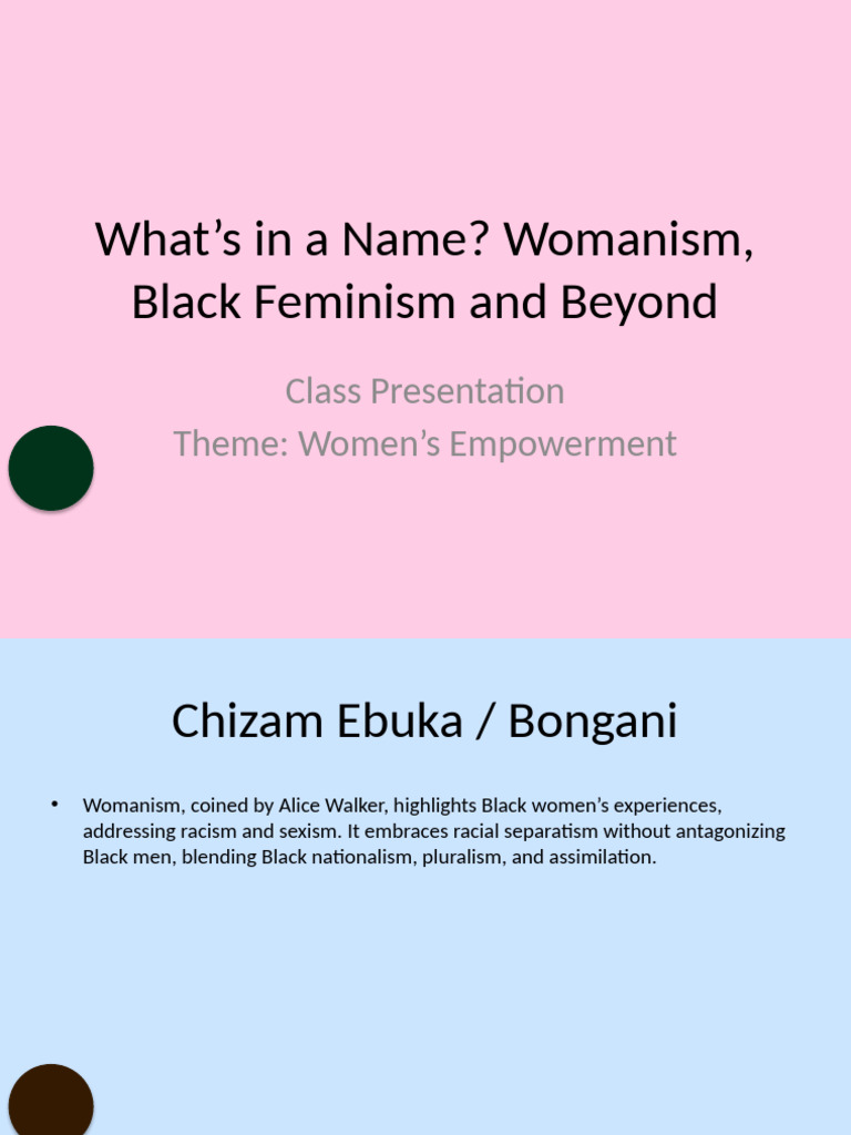 Womanism BlackFeminism ColorfulPresentation | PDF