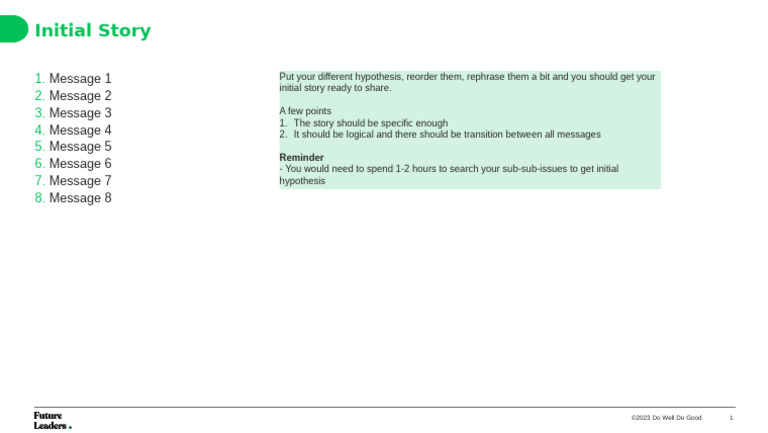 Future Leaders Program - Initial Story-Template | PDF