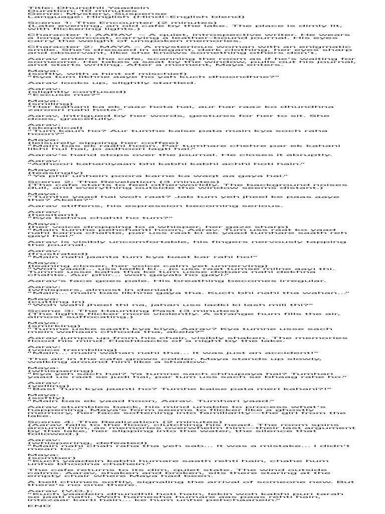 Short Film Script | PDF