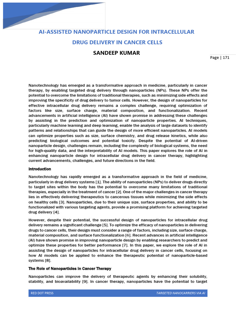 Ai-Assisted Nanoparticle Design For Intracellular Drug Delivery in ...
