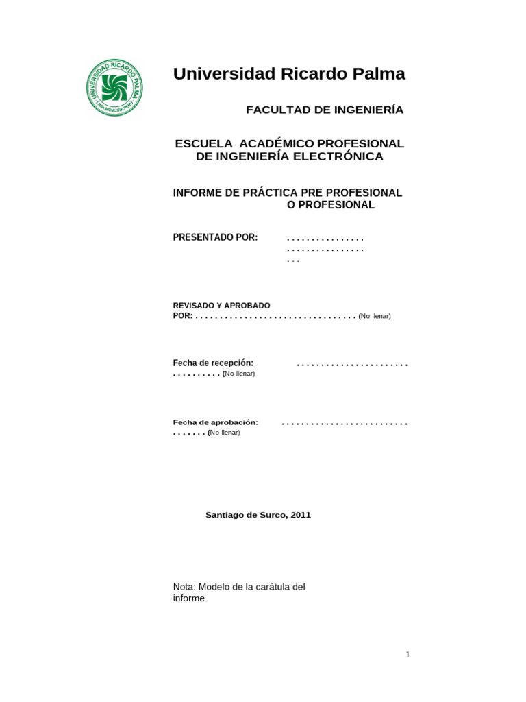 Modelo Informe Practicas | PDF