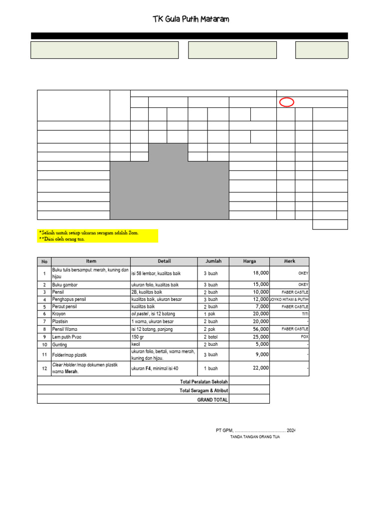 Contoh Pengisian Form Pemesanan | PDF