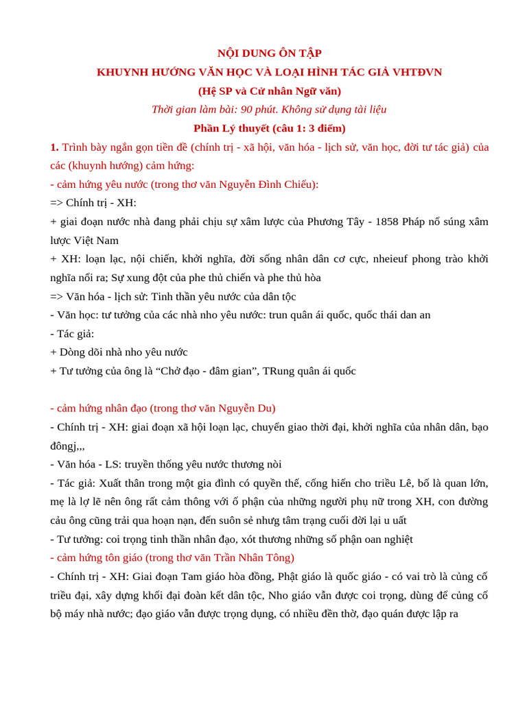 Nội Dung Ôn Tập Khvh&Lhtg - k73.Kì 1 - 12.24 | PDF