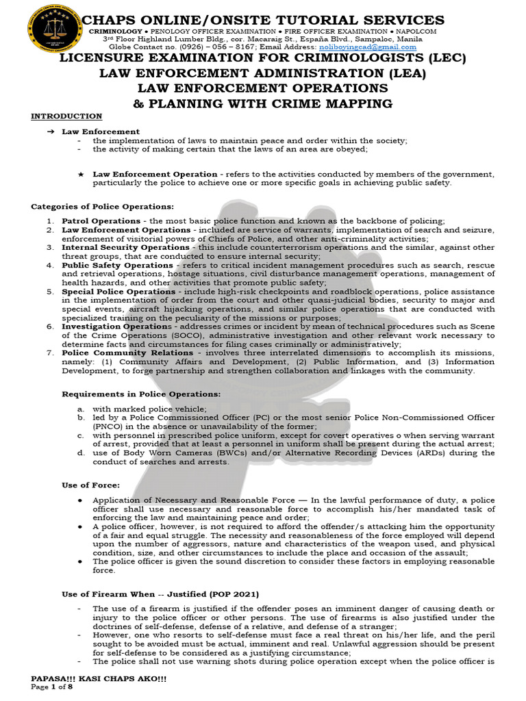 Law Enforcement Operations Planning With Crime Mapping | PDF | Police ...