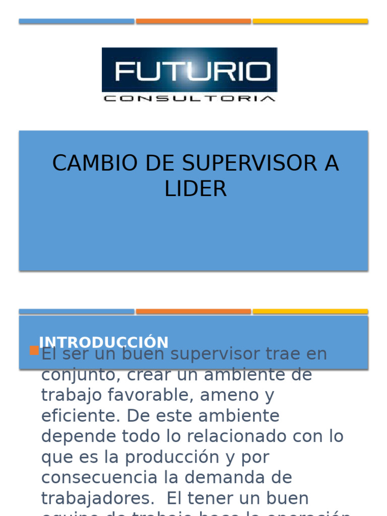 Cambio de Supervisor A Lider | PDF | Liderazgo | Ciencias del ...