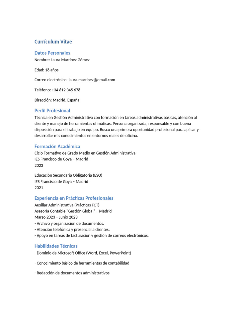 CV Laura Martinez Gomez | PDF