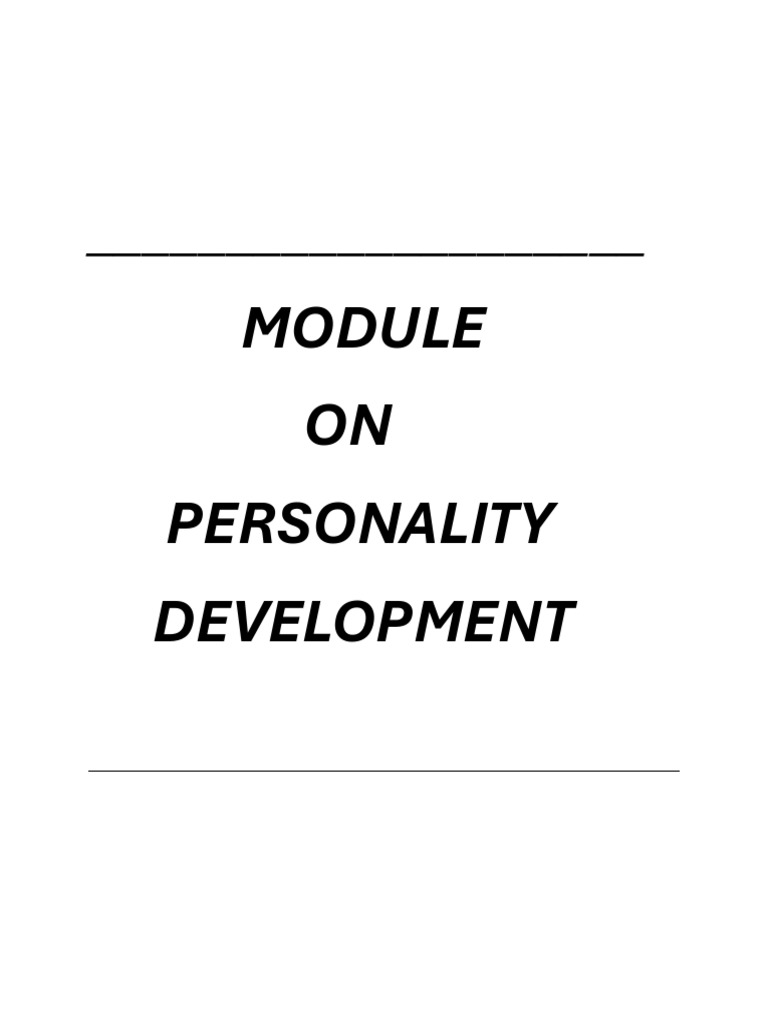 Personality Development Index | PDF