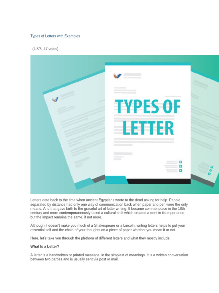 Types of Letters and Their Examples | PDF | Fundraising | Letter Of Credit