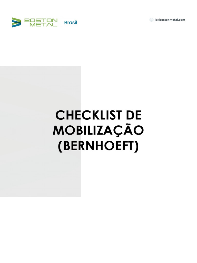 Checklist Documental de Mobilização (Classe 3) | PDF