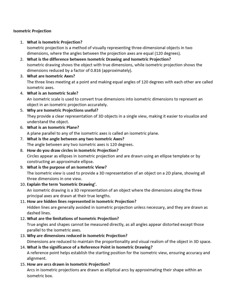 Isometric Amd Orthographic 2 Marks Question | PDF | Geometry ...