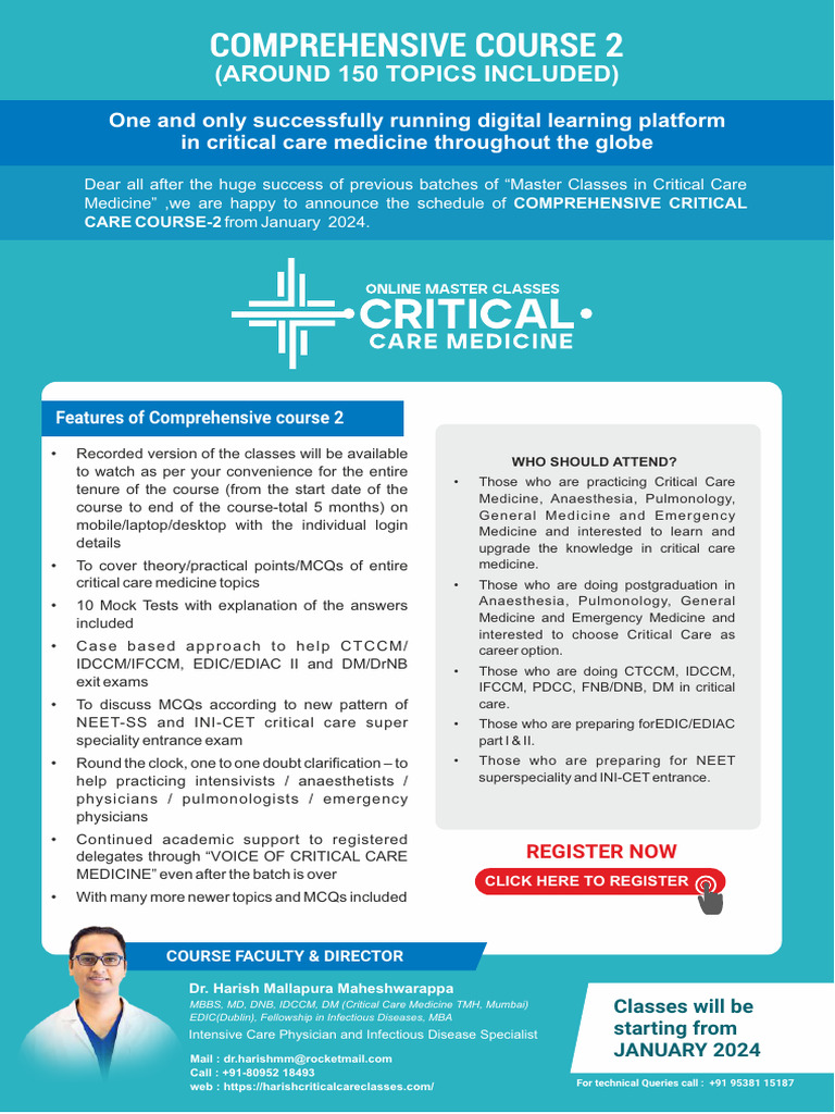 MCCM Comprehensive Course 2 | PDF | Intensive Care Medicine | Heart