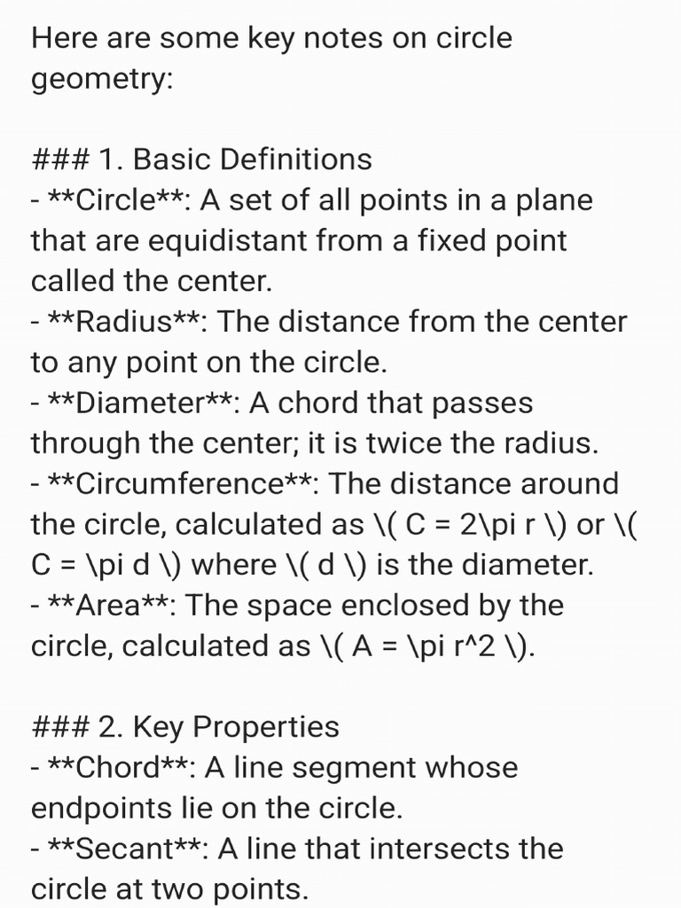 Circle Geometry.. | PDF