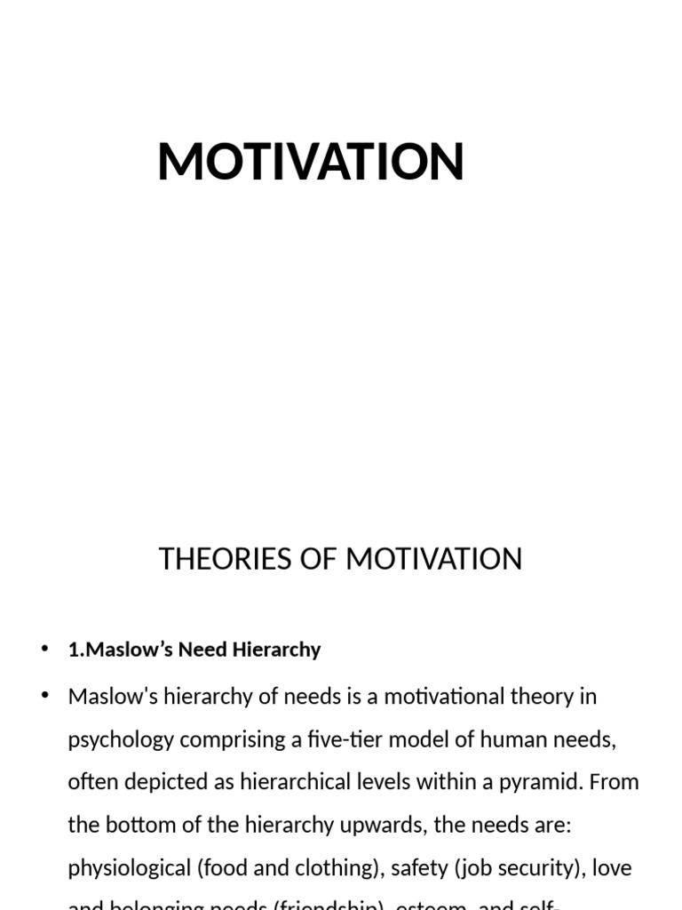 Key Motivation Theories Explained | PDF | Motivational | Motivation