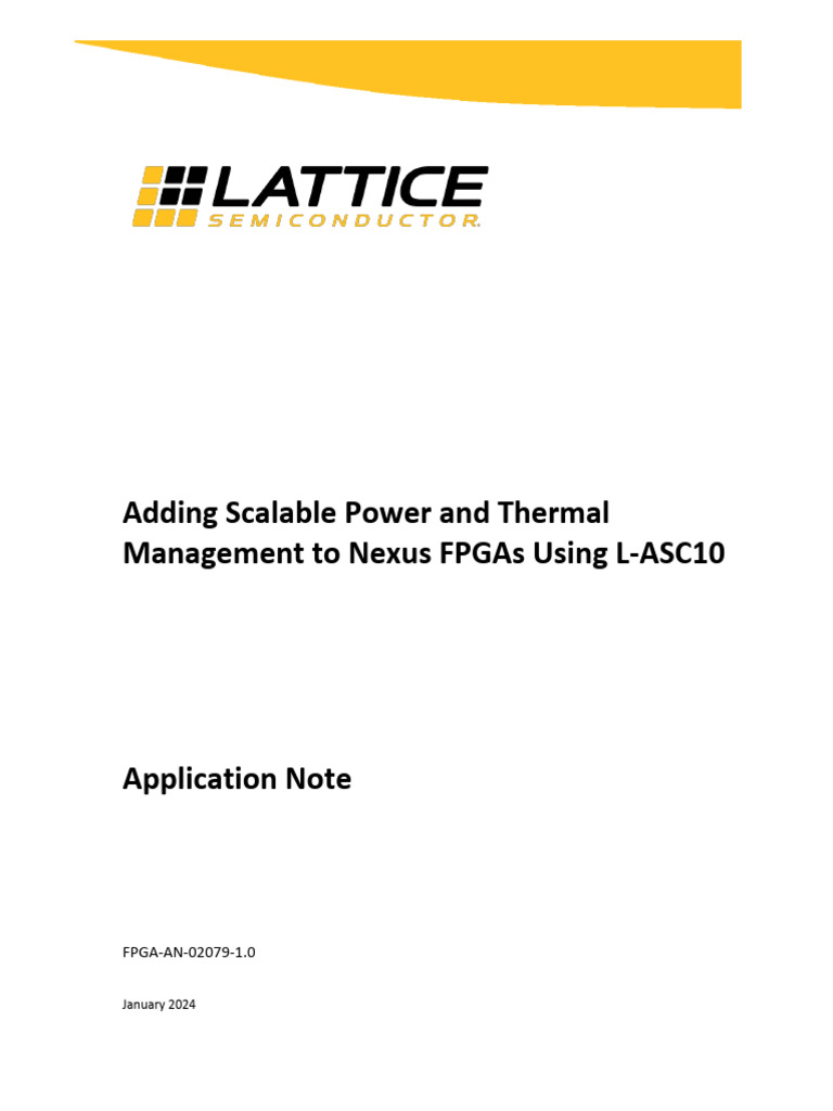 Fpga An 02079 1 0 Adding Scalable Power and Thermal Management To Nexus Fpgas | PDF | Field ...
