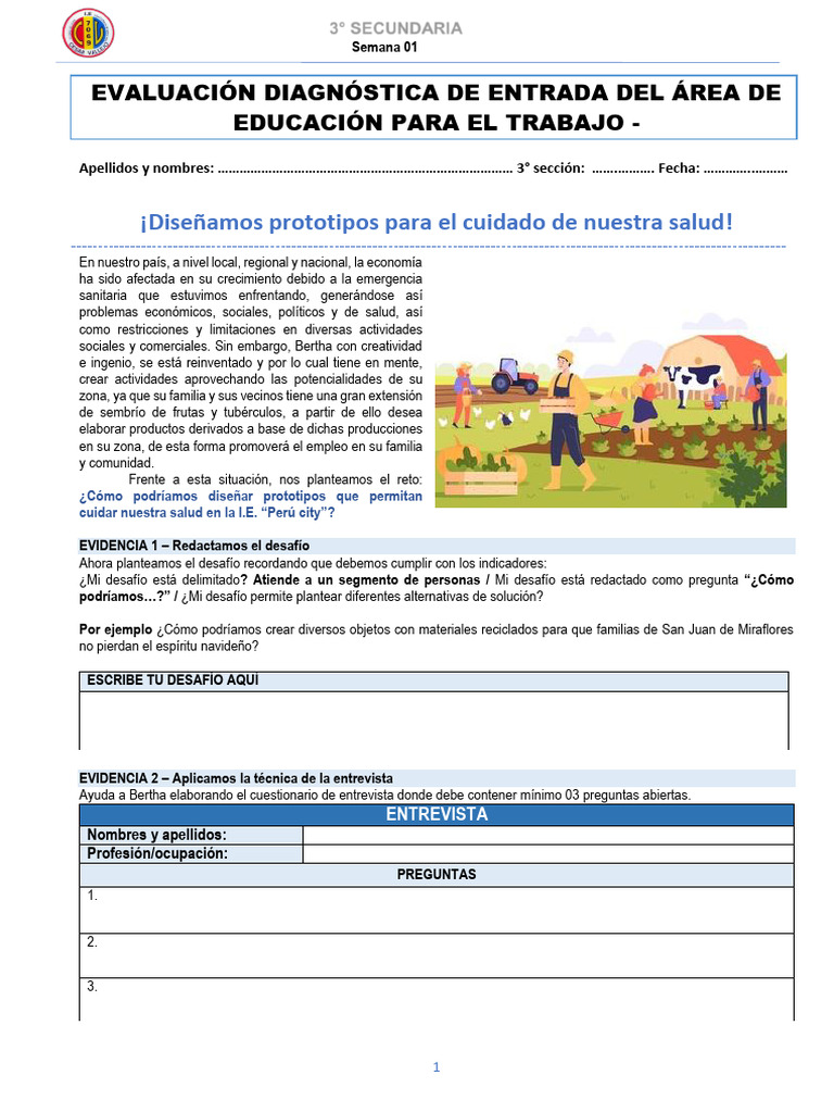 Evaluacion Diagnostica_3 Grado 2025 | PDF | Creatividad