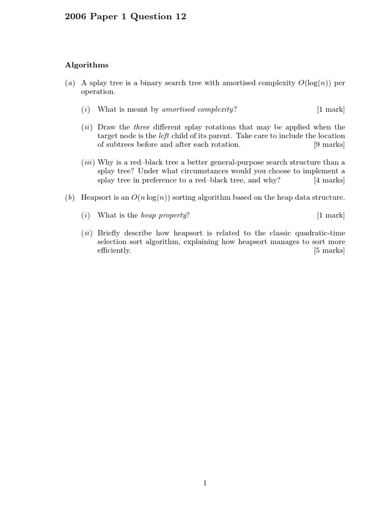 Cambridge-CS Tripos 2006 Paper 01 - q12 | PDF