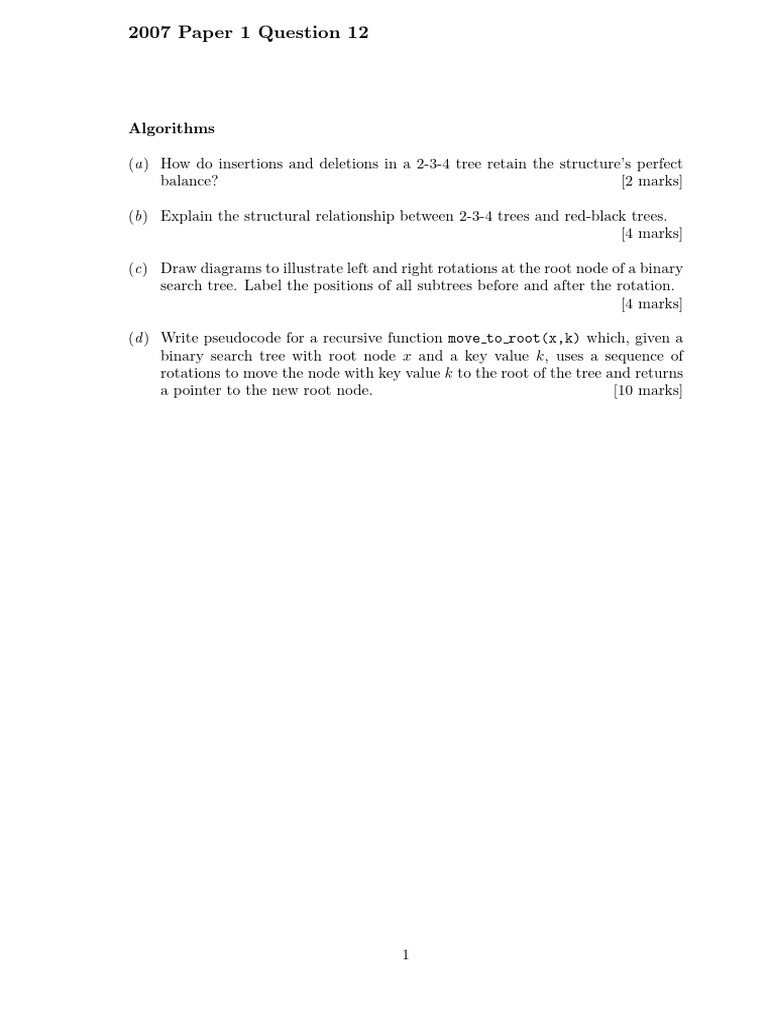 Cambridge-CS Tripos 2007 Paper 01 - q12 | PDF