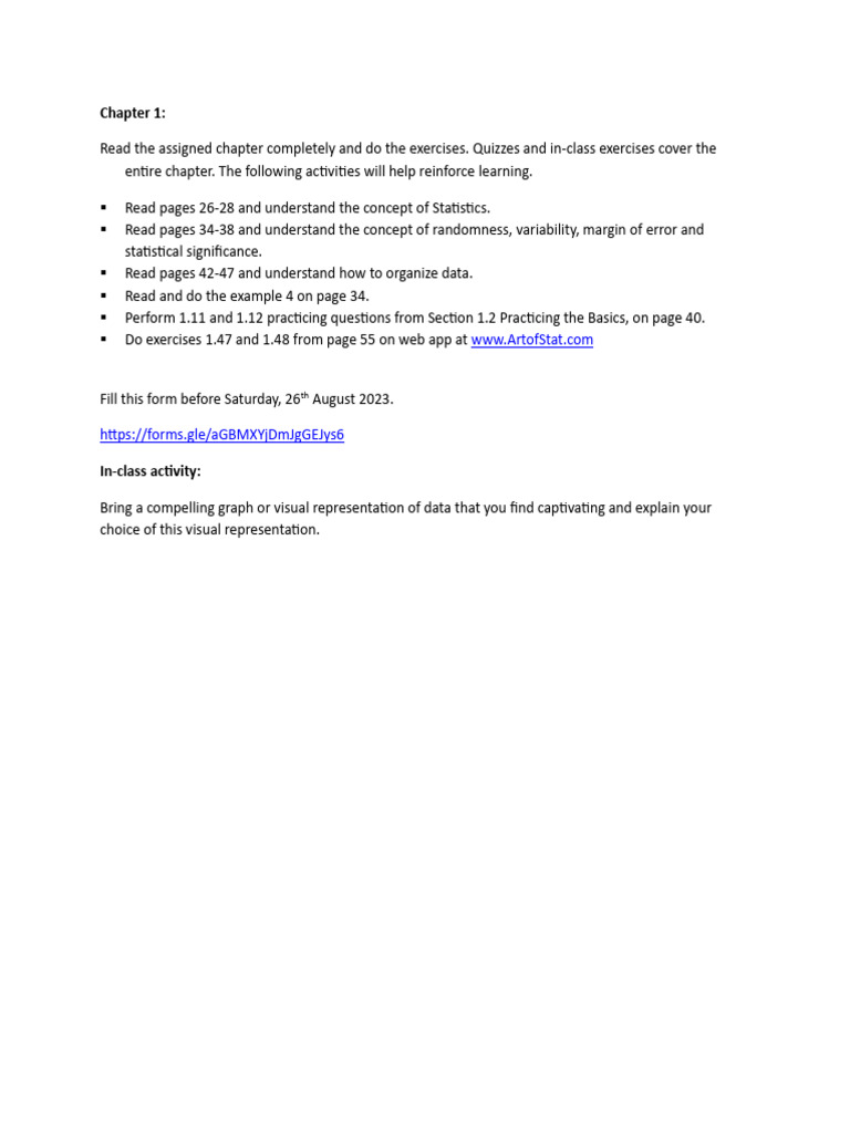 Pre Class Assignment - Chapter 1 | PDF