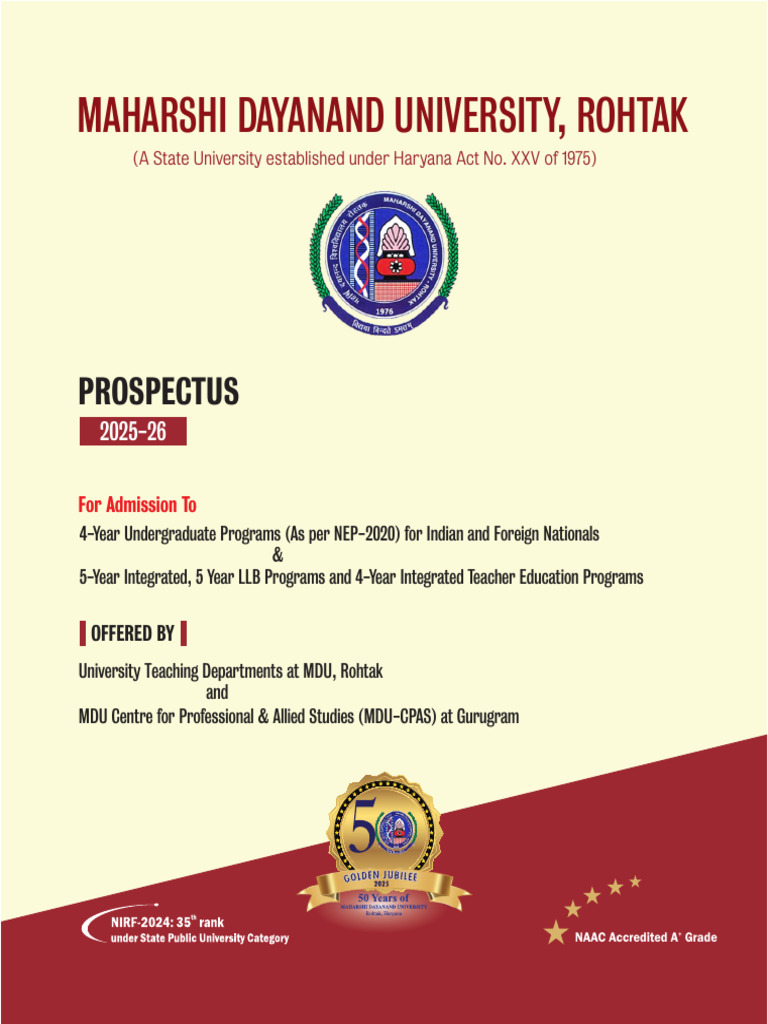 4 - 05 16 2025 - 11 15 40 - Final Prospectus UG - 2025 26 | PDF | University | Doctor Of Medicine