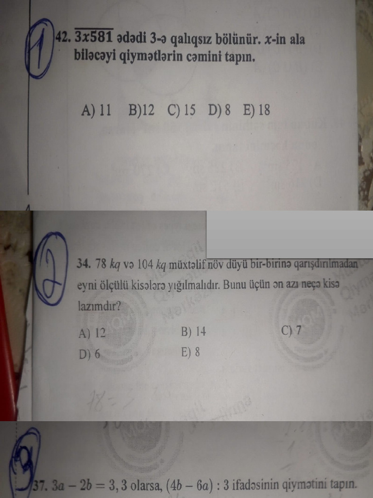 Riyaziyyat BSQ 2 | PDF