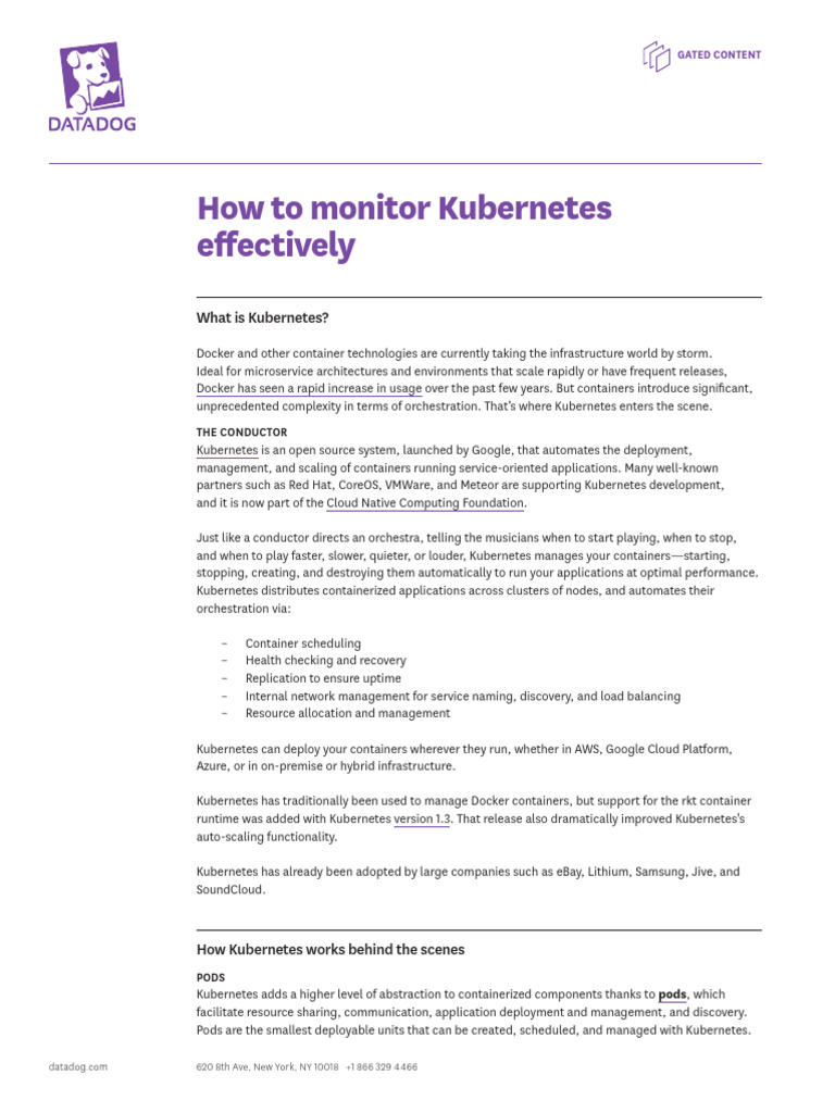 Datadog How To Monitor Kubernetes Effectively | PDF | Computing ...