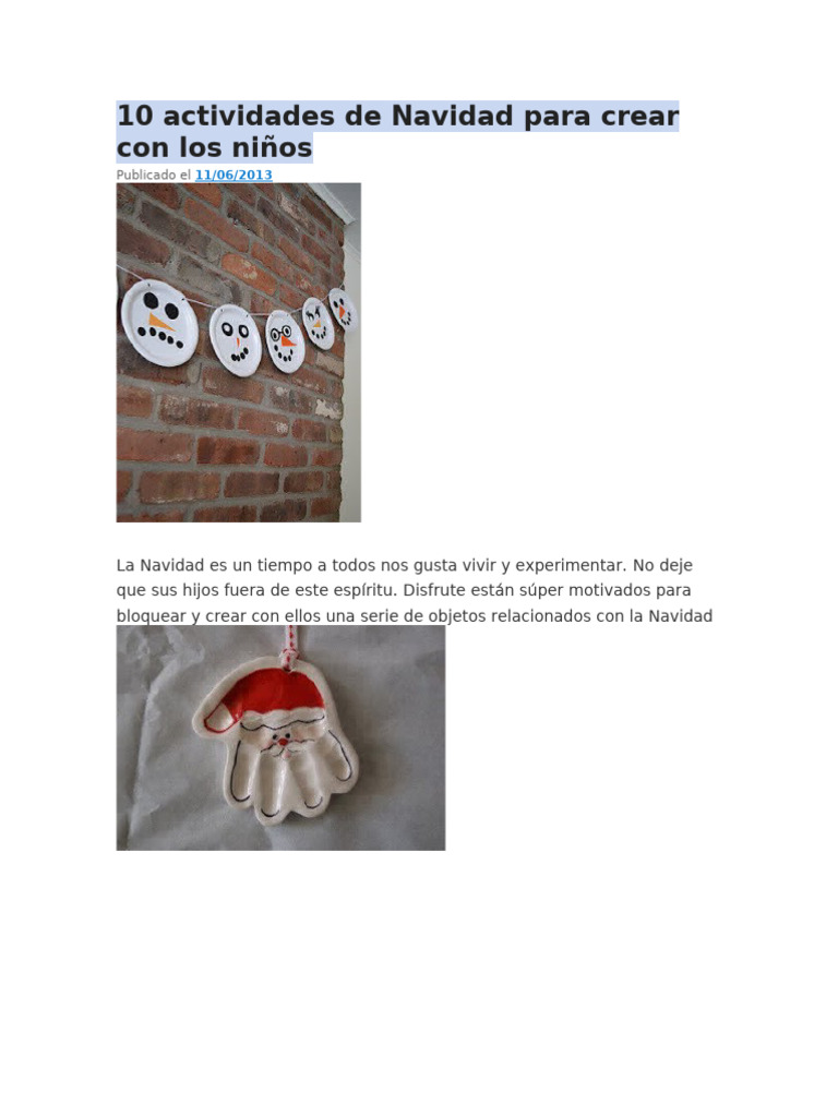 Actividades navideñas para niños | PDF